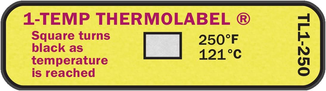 Amazon.com: 1-Temp Thermolabel 250°F/121°C Temperature Labels Pack of ...