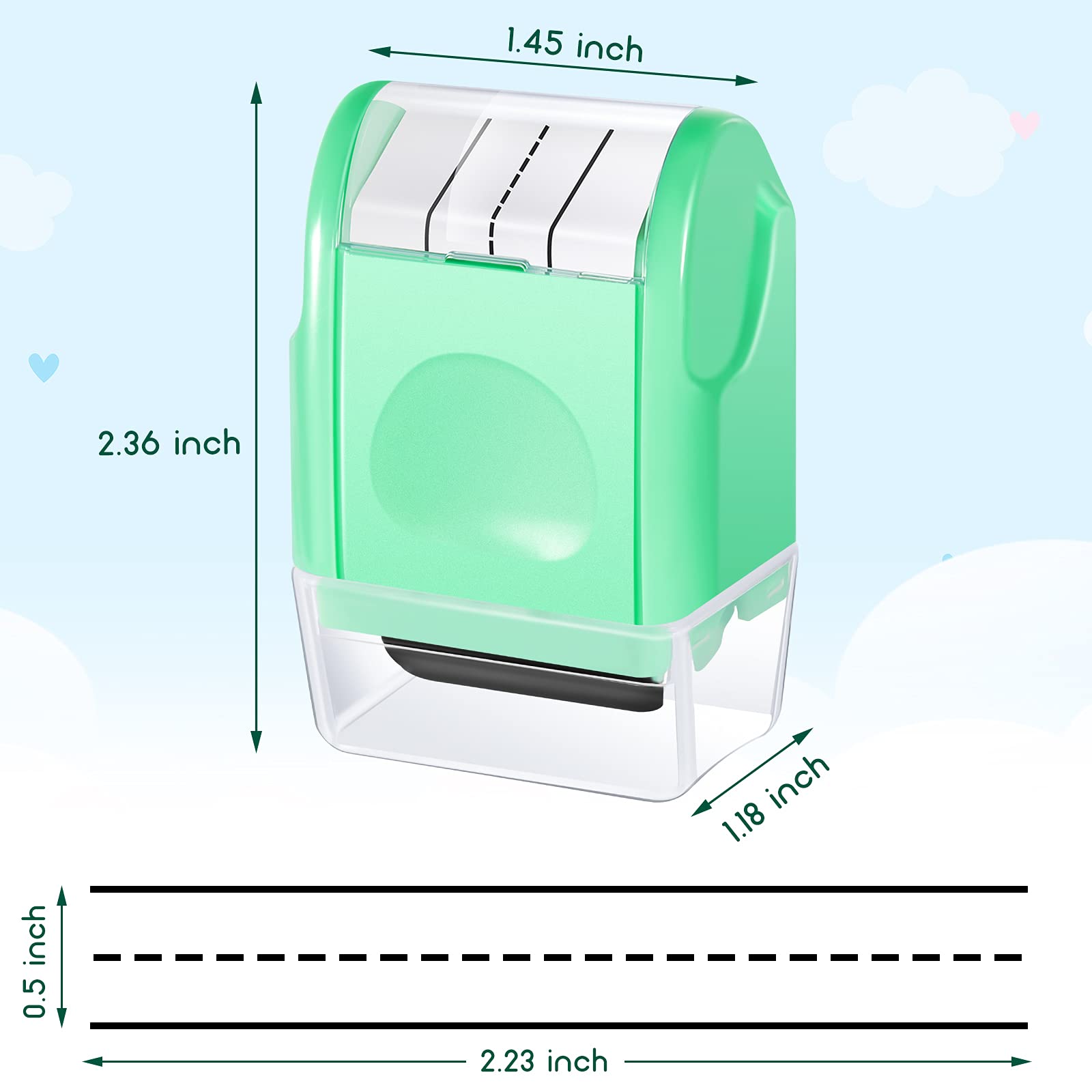 Handwriting Line Stamps Dashed Handwriting Lines self-Inking Stamps ...