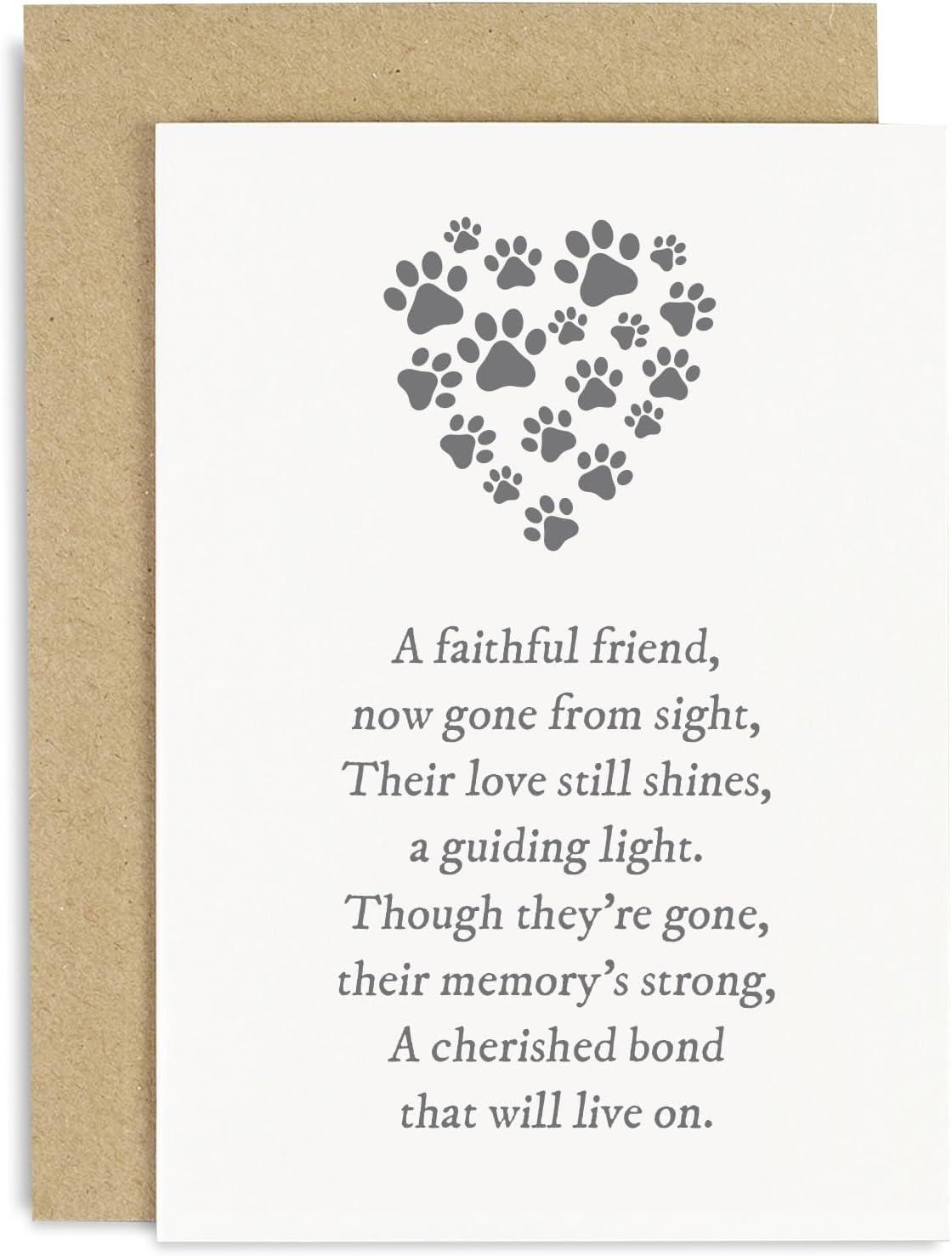 Amazon.com : Old English Co. Paw Print Sympathy Card - Pet Loss Condolences - Thinking of You ...