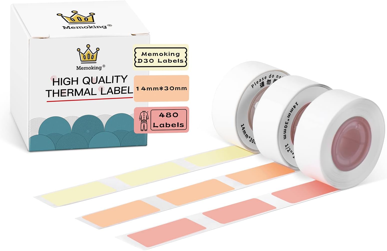 Memoking D30 Label-Compatible with Phomemo D30 Label Maker, 14x30mm ...