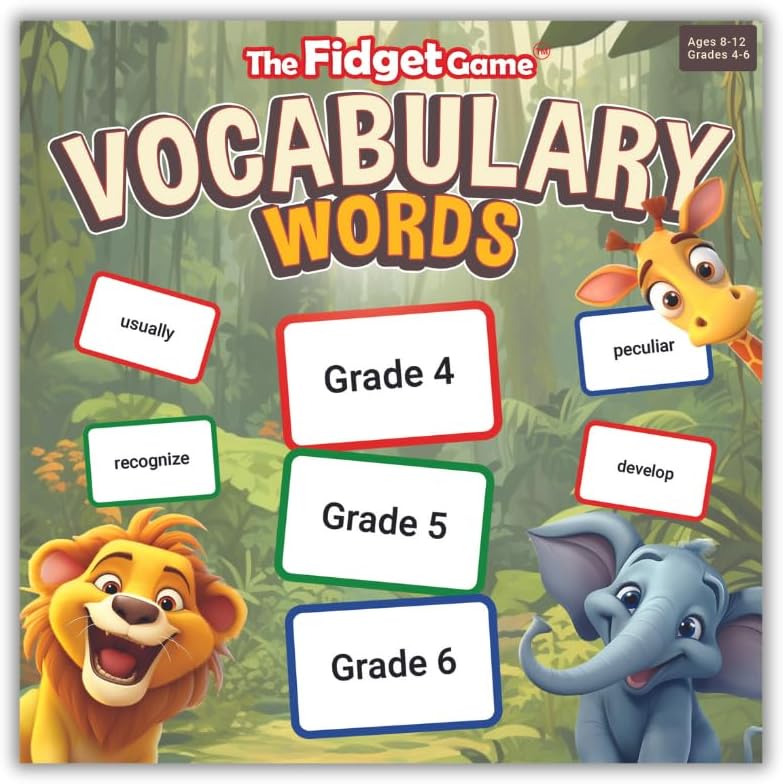 Amazon.com: The Fidget Game Vocabulary Words Flash Card Game, Grade 4-6 ...