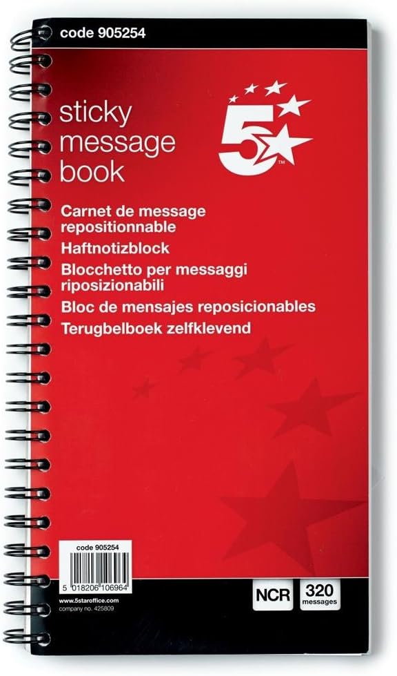 Amazon.com: 5 Star 905254 Telephone Message Book Wirebound Carbonless ...