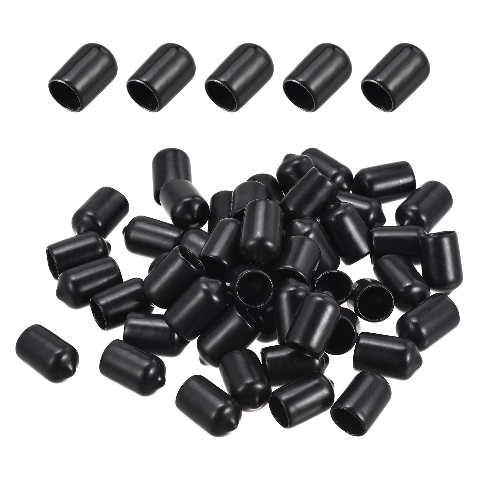 Snapklik.com : 50 Pack 3/8" ID Black Screw Thread Protectors Rubber End ...