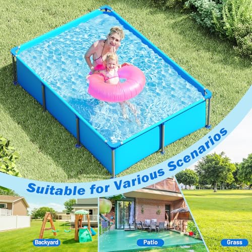 Goplus Above Ground Swimming Pool, Frame Family Pool Set w/Metal Frame ...