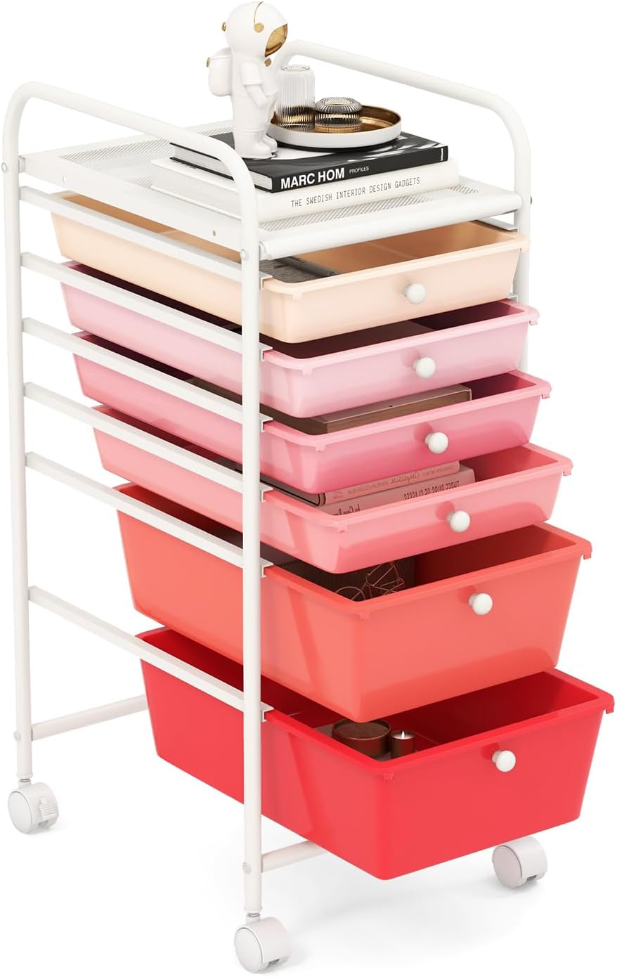 Amazon.com: GOFLAME 6-Drawer Rolling Storage Cart, Multifunctional Art ...