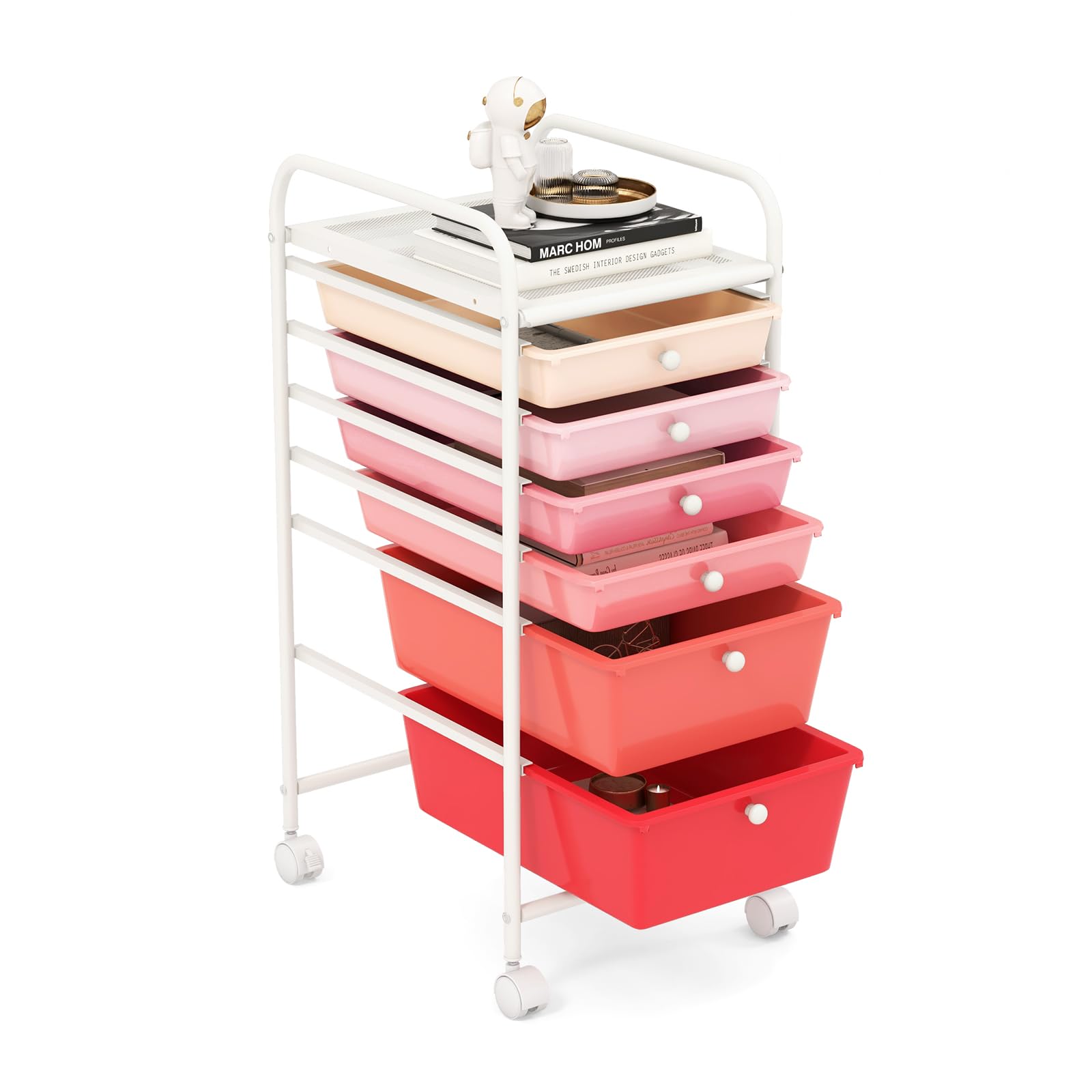 Amazon.com: GOFLAME 6-Drawer Rolling Storage Cart, Multifunctional Art ...