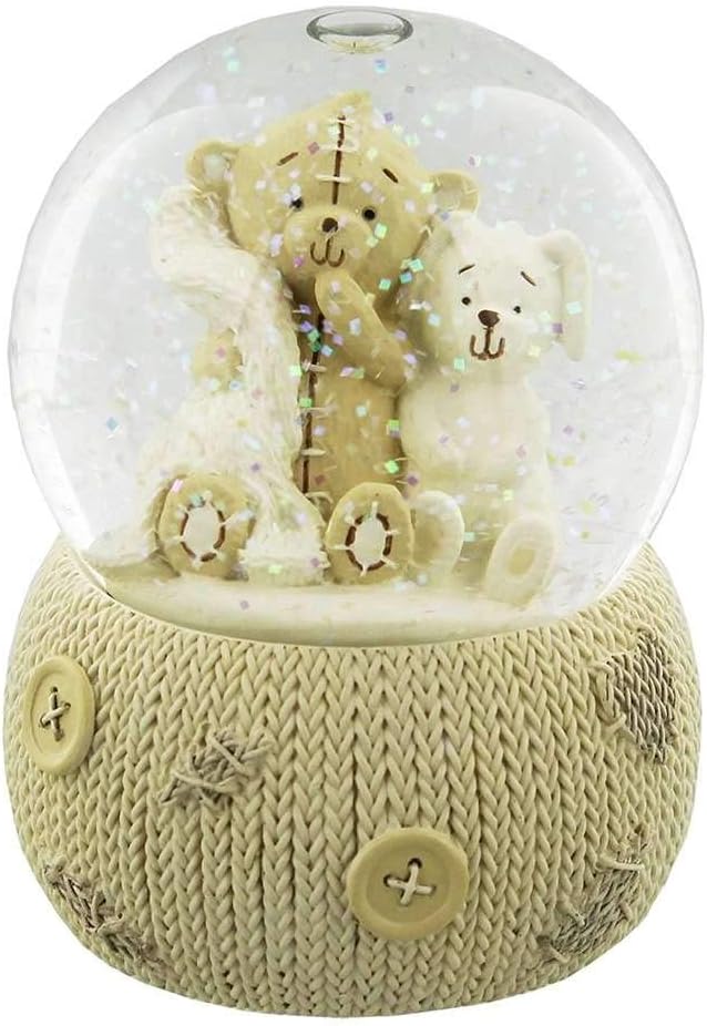 Button Corner Teddy Resin Snow Globe in Gift Box : Amazon.co.uk: Home ...