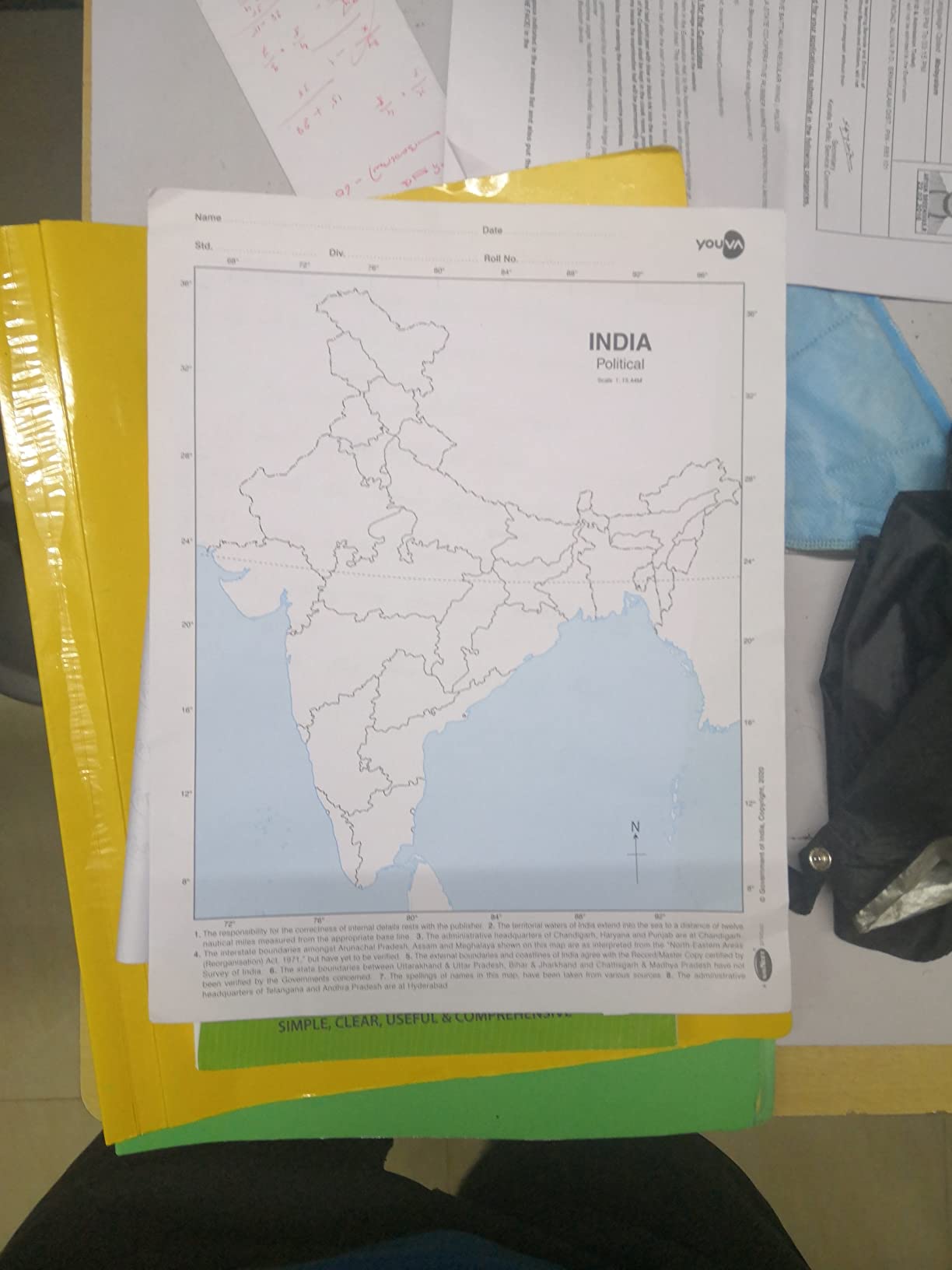 Big Outline Map Of India Political | Practice Map of India | Set of 100 ...