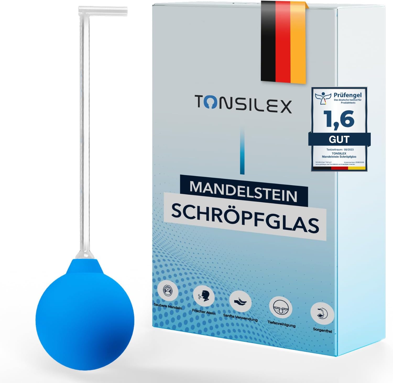 TONSILEX® Mandelsteine Schröpfglas zum Entfernen von Tonsillensteine ...