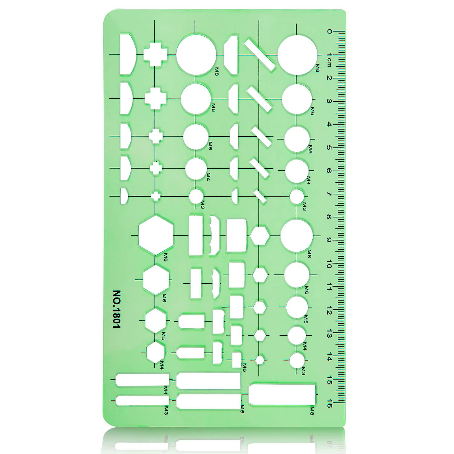 Angrox Plastic Green MeasuringTemplates Geometric Rulers Plastic ...