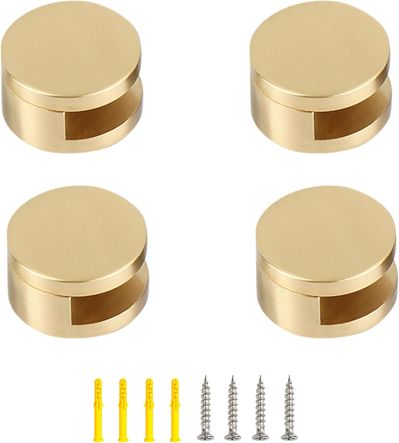Amazon.com: AUXBC Gold Round Mirror Glass Clips Clamps 24mm Wall ...
