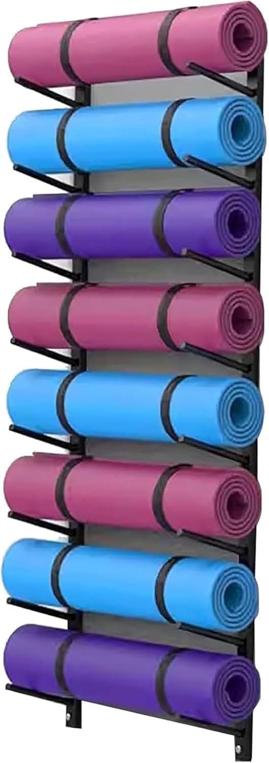 Amazon.com : LGEOELIAS Wall Mounted Yoga Mat Rack, Metal Yoga Mat ...