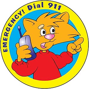 ZOCO - Safety Stickers - Emergency Dial Call 911 Sticker Roll (400 ...