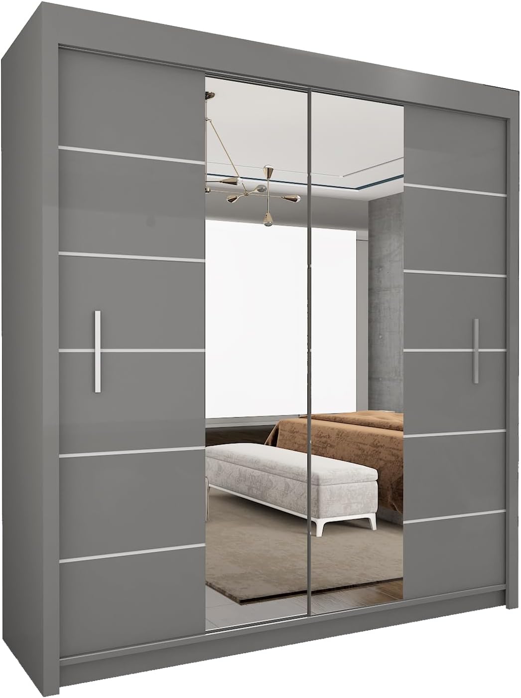 UK SLIDING 2&3 Doors Sliding Door Wardrobe – Matt Finish Storage ...