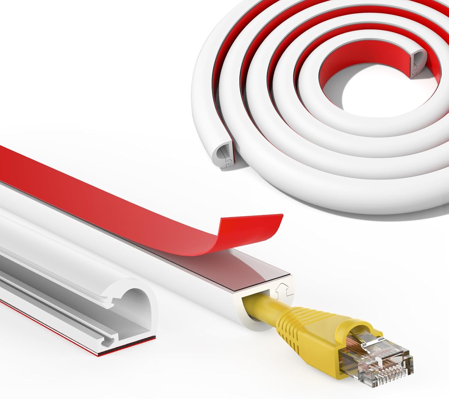 Amazon.com: UOMTFAI Wall Cord Hider 118 Inch, Self Adhesive Cable Hider ...