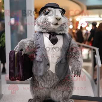 Amazon.com: REDBROKOLY Silver Marmot mascot costume character dressed ...
