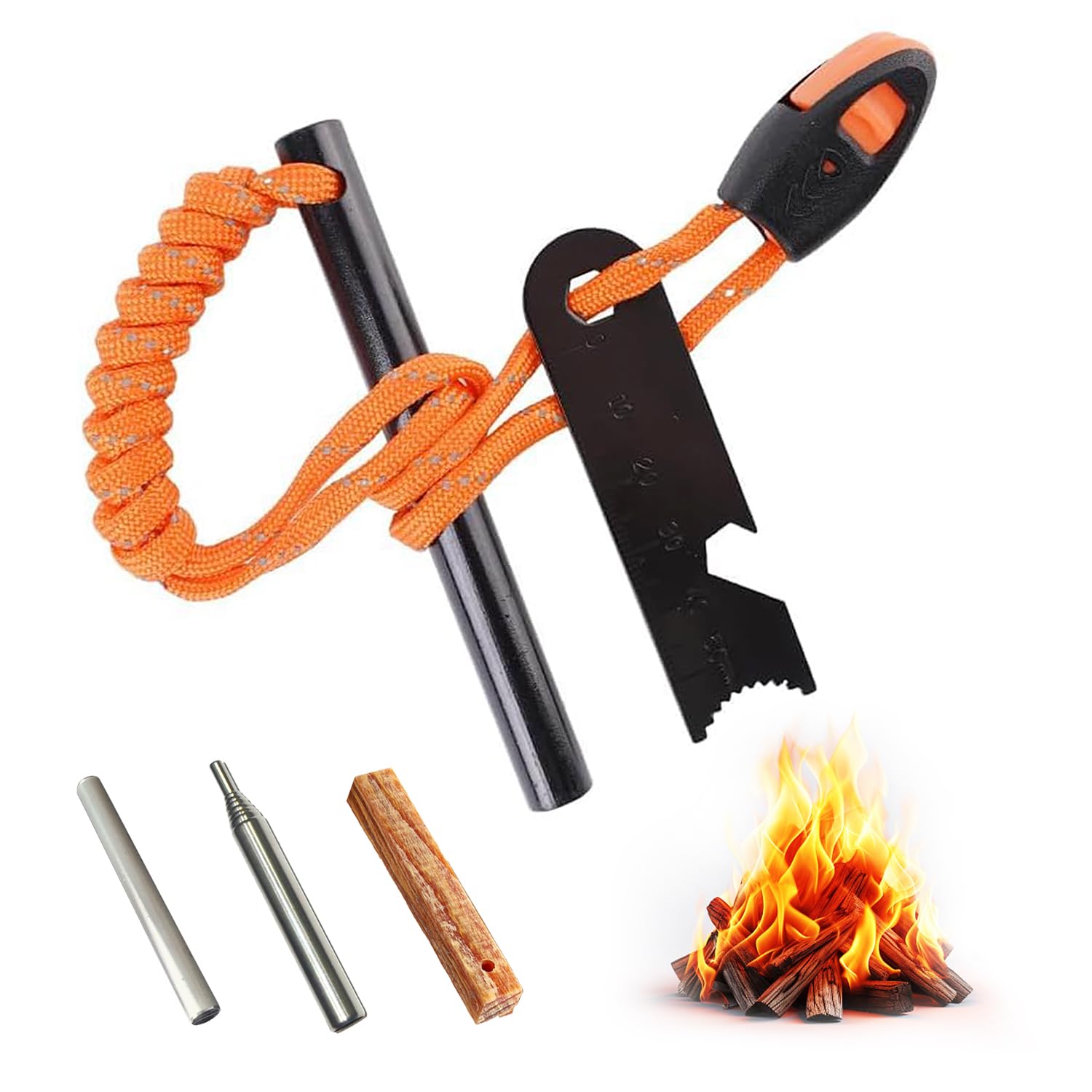 Flint and Steel Fire Starter Kit, Flint Rods and Magnesium Rods with ...
