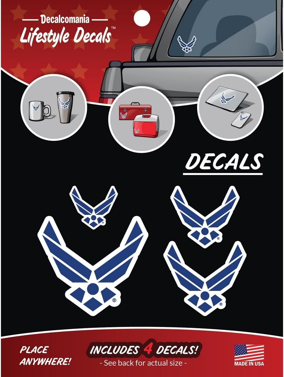 Amazon.com - Blue Air Force Wings Logo Shaped Sticker (No Background ...