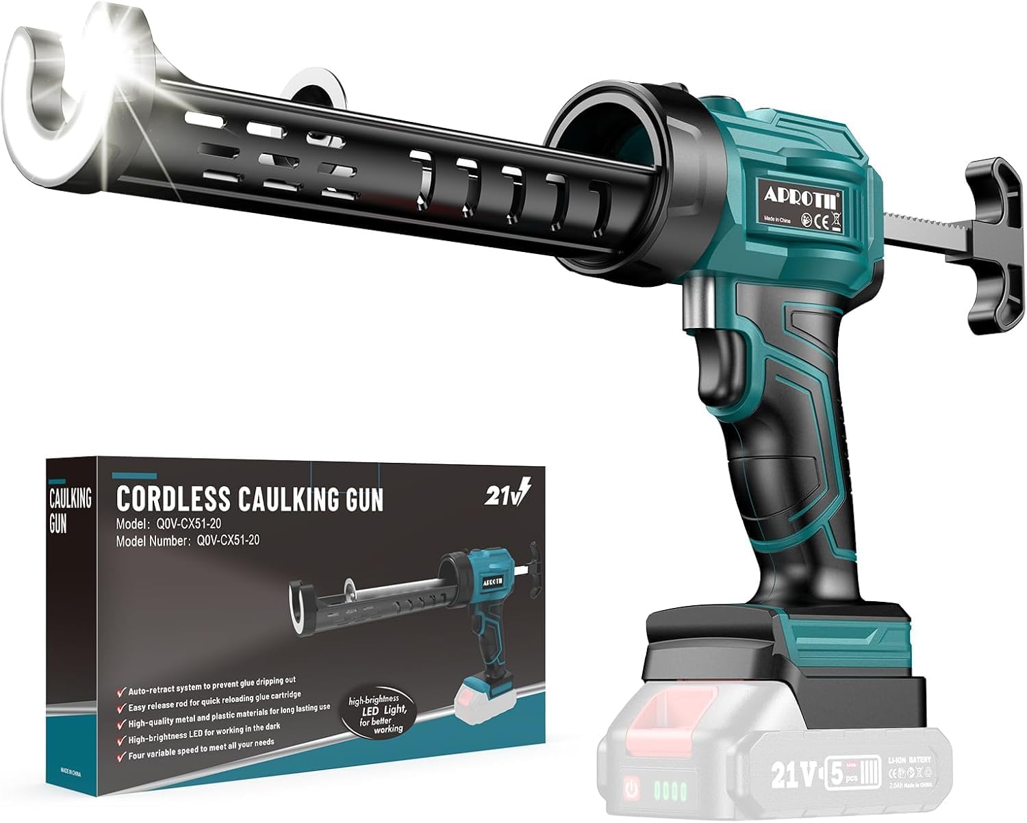 APROTII Electric Caulking Gun Compatible with Makita Battery, Cordless ...