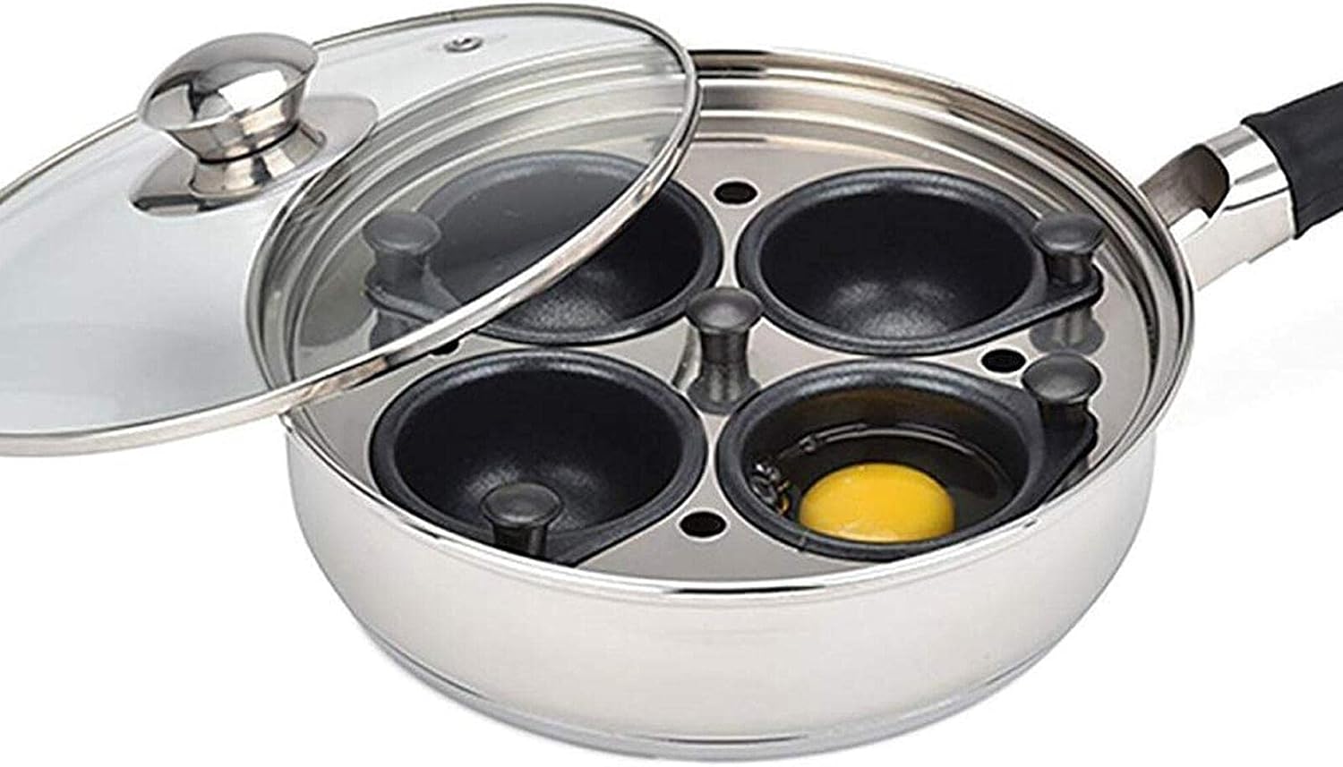 Amazon.com: Servicrt Stainless Steel 4 Egg Non Stick Egg Poacher Egg ...