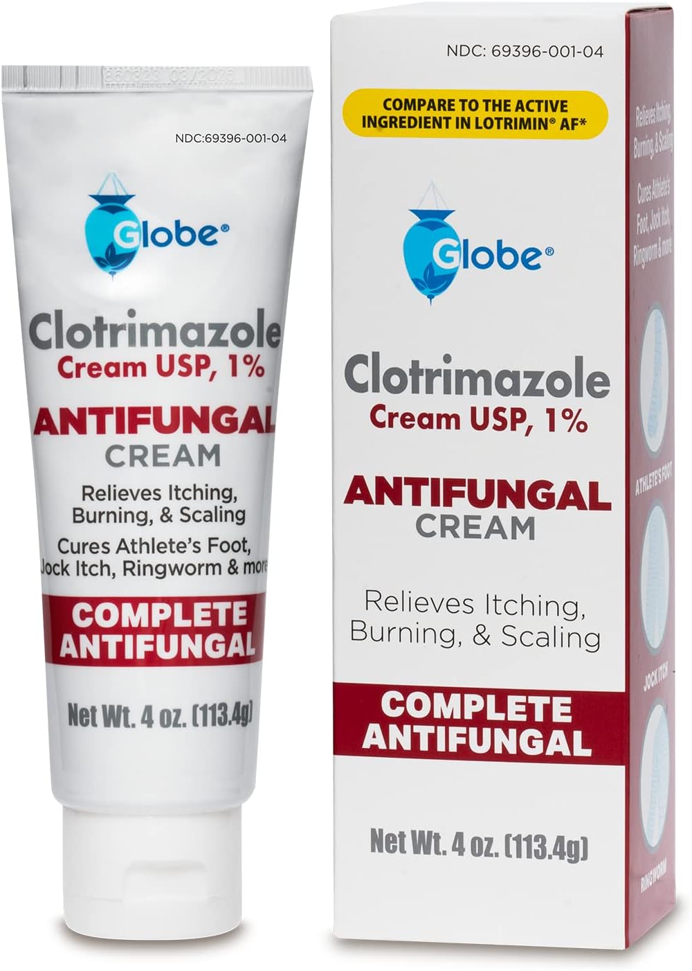 Amazon.com: Globe Clotrimazole Antifungal Cream 1% USP, 4 oz, Anti ...