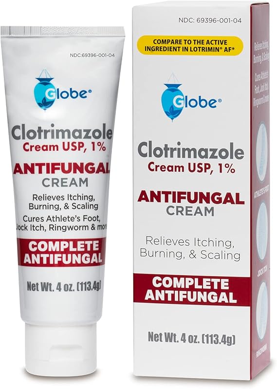 Amazon.com: Globe Clotrimazole Antifungal Cream 1% USP, 4 oz, Anti ...