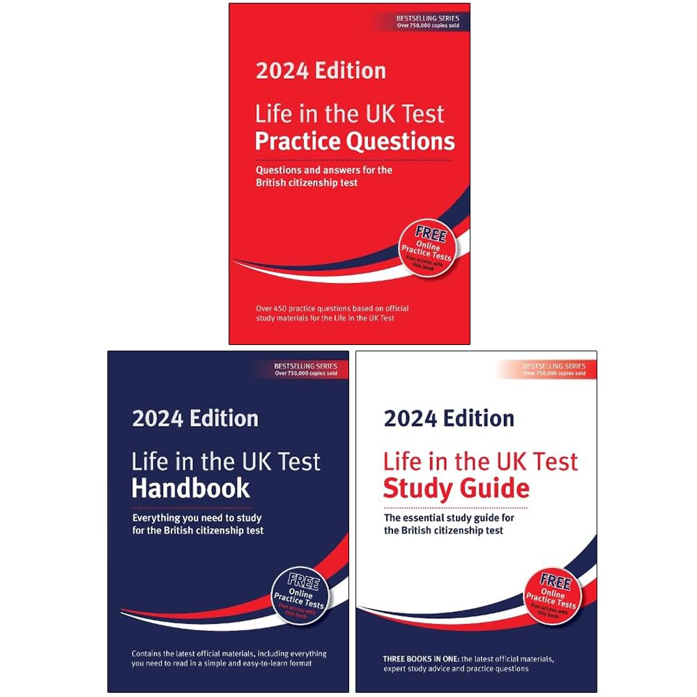 Life in the UK Test 2024 Collection 3 Books Set (Study Guide, Practice ...
