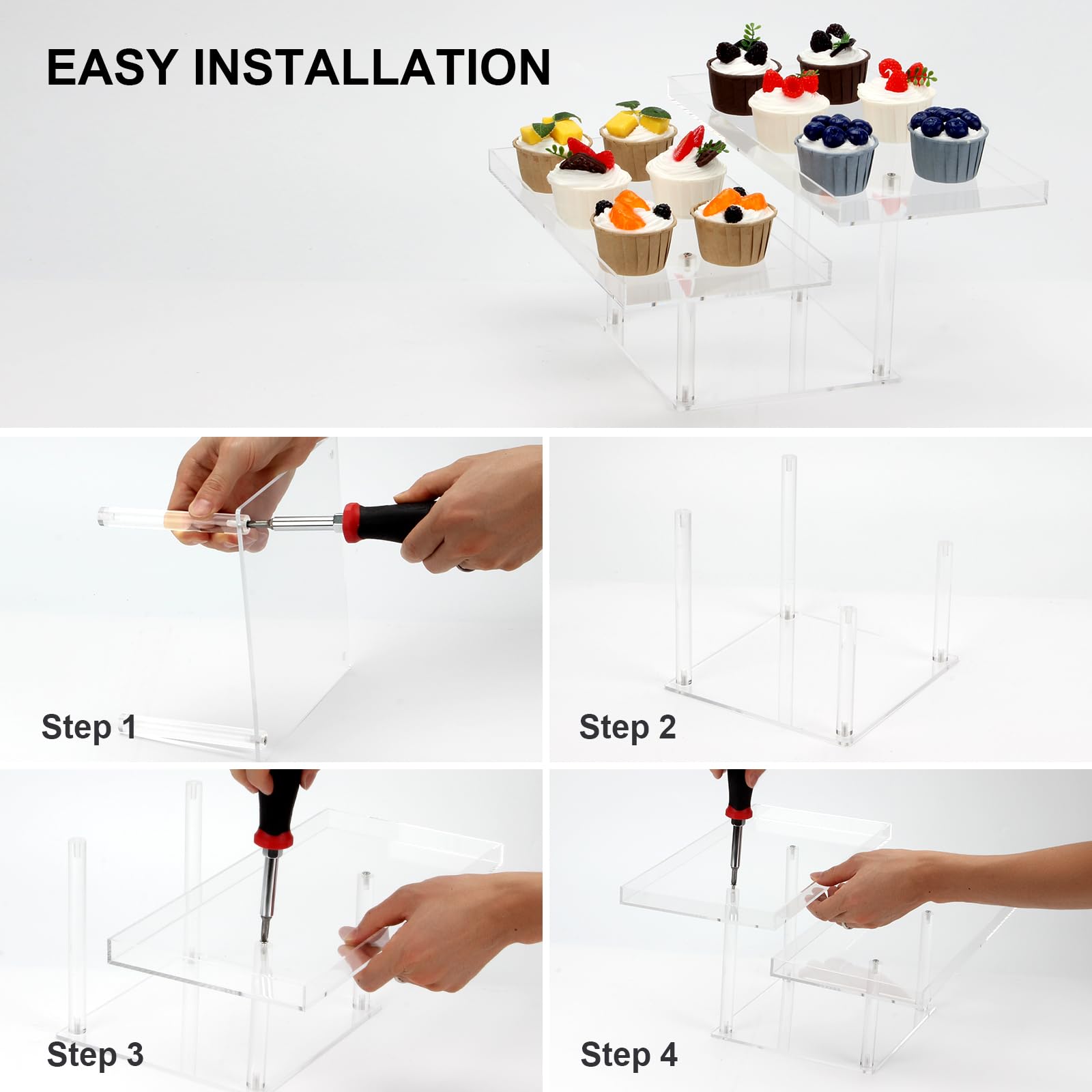 Snapklik.com : KVMORZE Dessert Table Display Set, Clear Acrylic ...