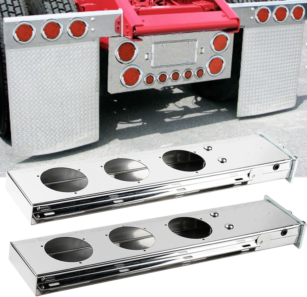 Amazon.com: TODO 2-1/2" Bolt Spacing 30" Chrome Mud Flap Hanger for ...