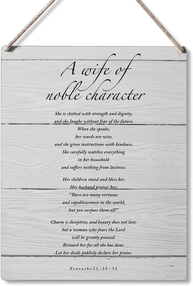 Amazon.com : New Wood Sign 8x12 Inch Front Door Sign A Wife of Noble ...