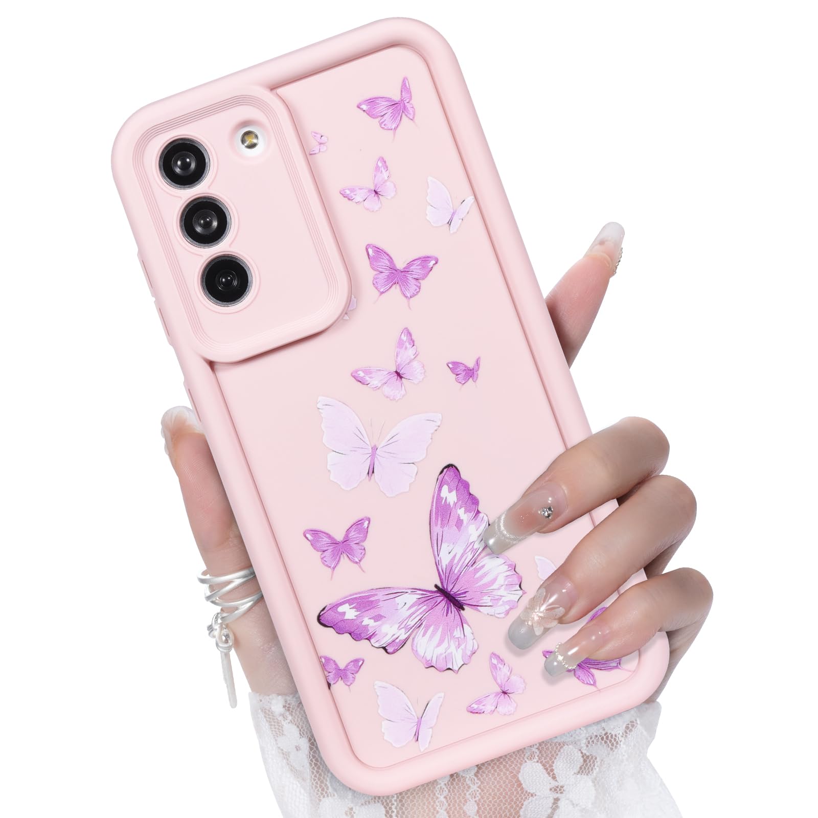 Amazon.com: CASBST for Samsung Galaxy S21 FE 5G Case, Creative Flower Pattern Design Girls Women ...
