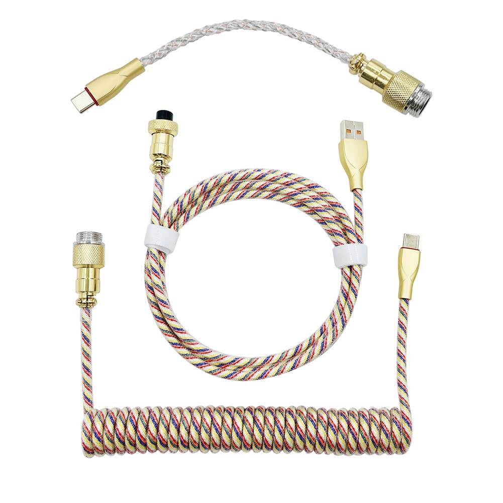 Amazon.com: Type C to USB Coiled Cable for Mechanical Keyboard, Spring ...