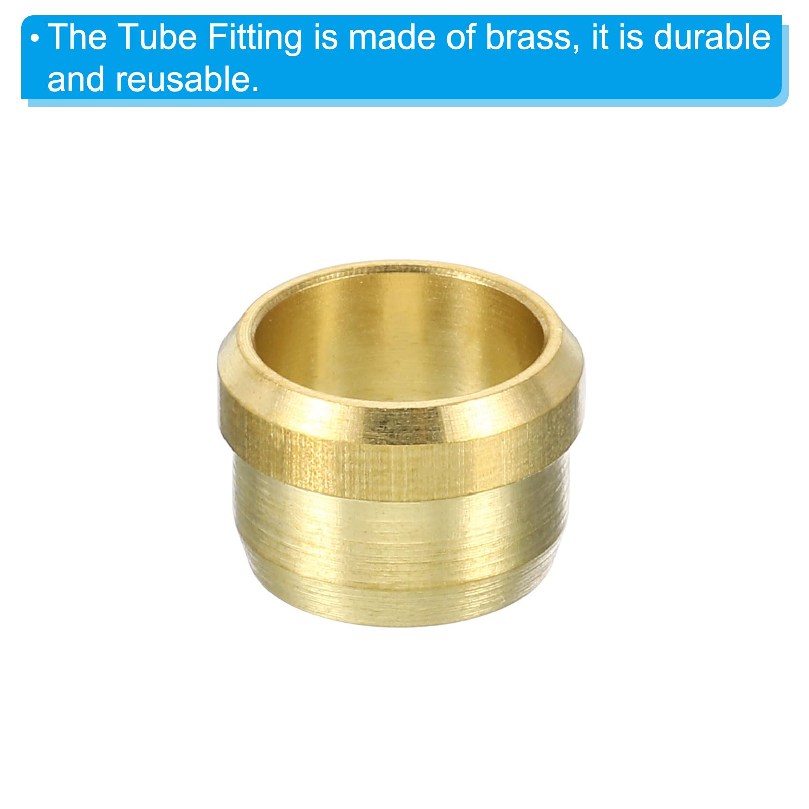 Snapklik.com : 10mm Tube OD Brass Compression Sleeves Ferrules 5 Pack ...