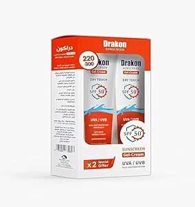 Drakon Sunscreen Gel-Cream Dry touch SPF 50 (1+1) Promopack 60 gm+60 gm ...