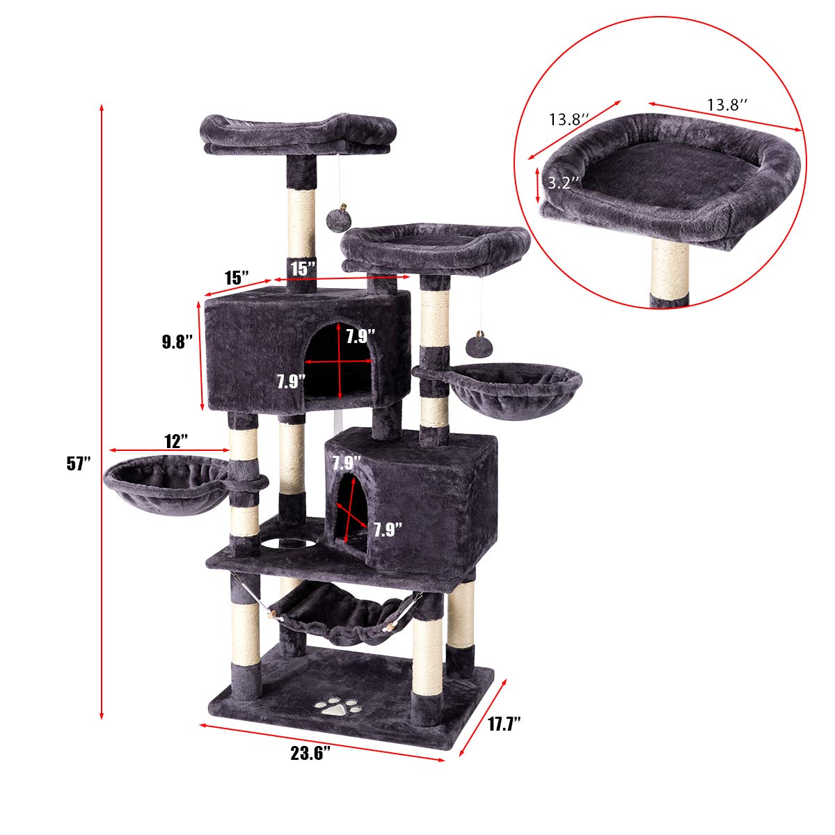 Buy MELLCOM Cat Tree Cat Tower for Indoor Cats Clearance, Multi-Level ...