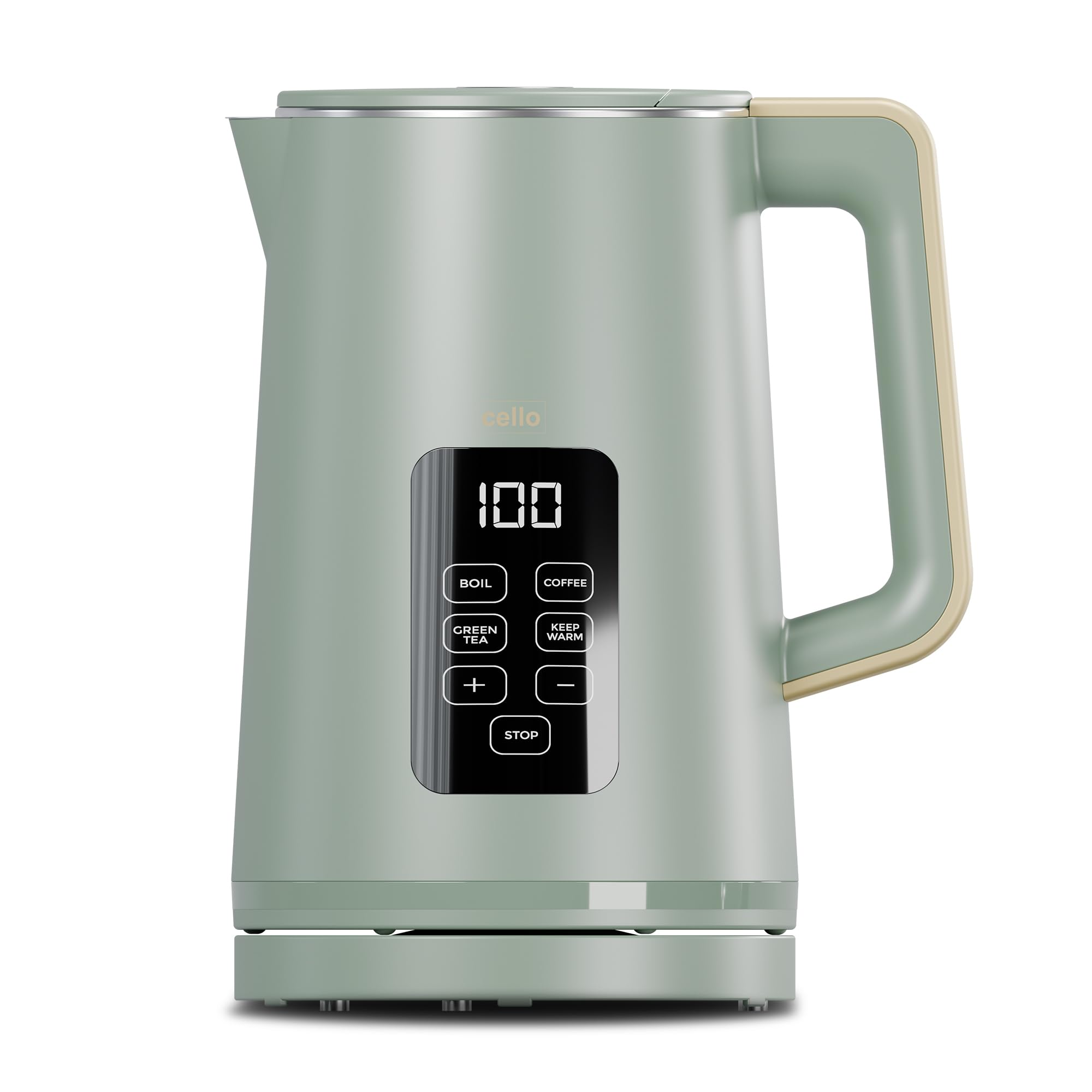 1.7L Green 3000W Rapid Boil Digital Kettle with Temperature Control ...