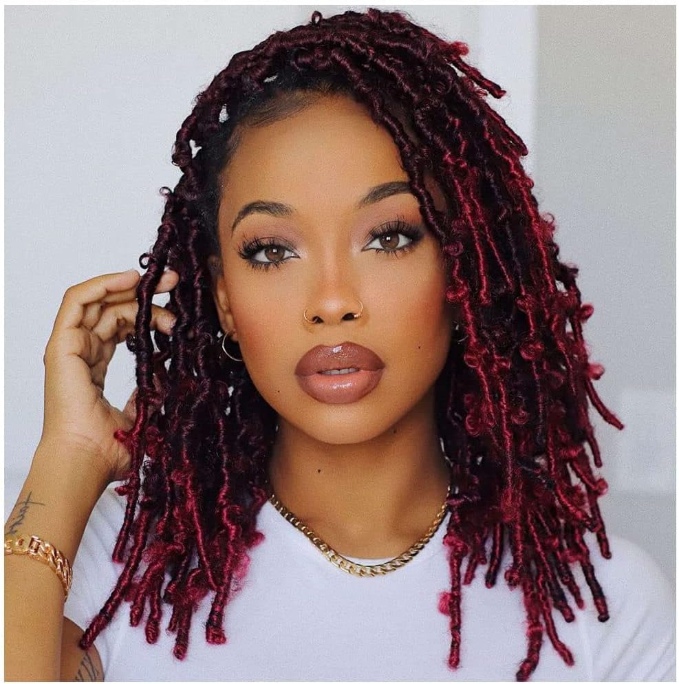 Amazon.com : 8 Packs Pre Looped Butterfly Locs Crochet Hair 12 Inch ...