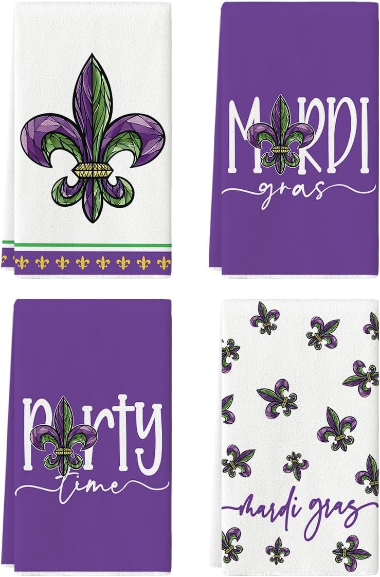 Amazon.com: Artoid Mode Iris Perty Cary Mardi Gras Kitchen Towels Dish ...