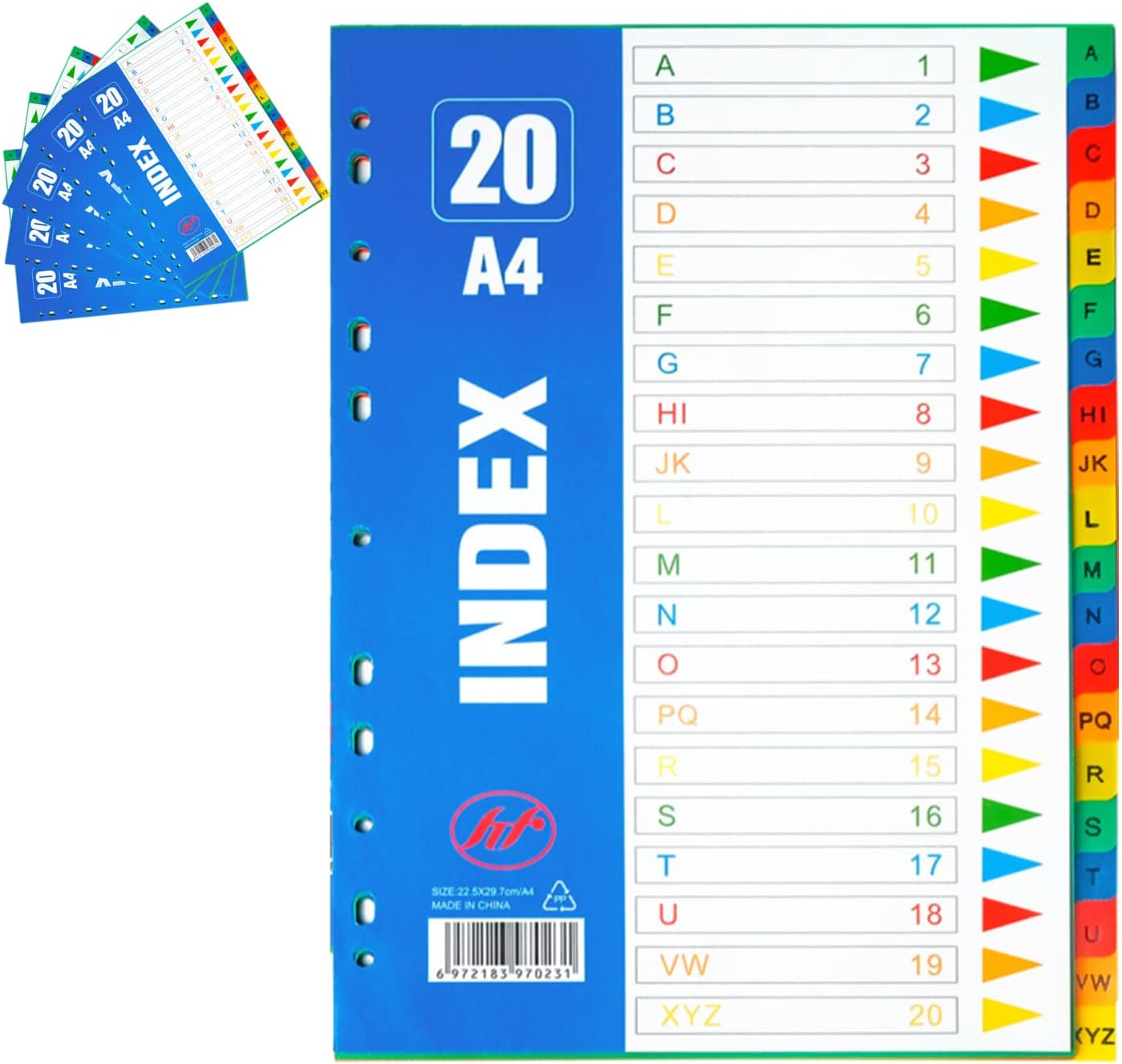 AZKEEGREY 5 Pack Plastic File Dividers - A4 A-Z Multi Punched Index ...