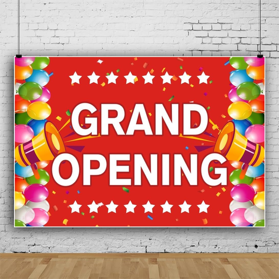 Amazon.com : 10x8ft Grand Opening Backdrop Colored Balloon Yellow ...