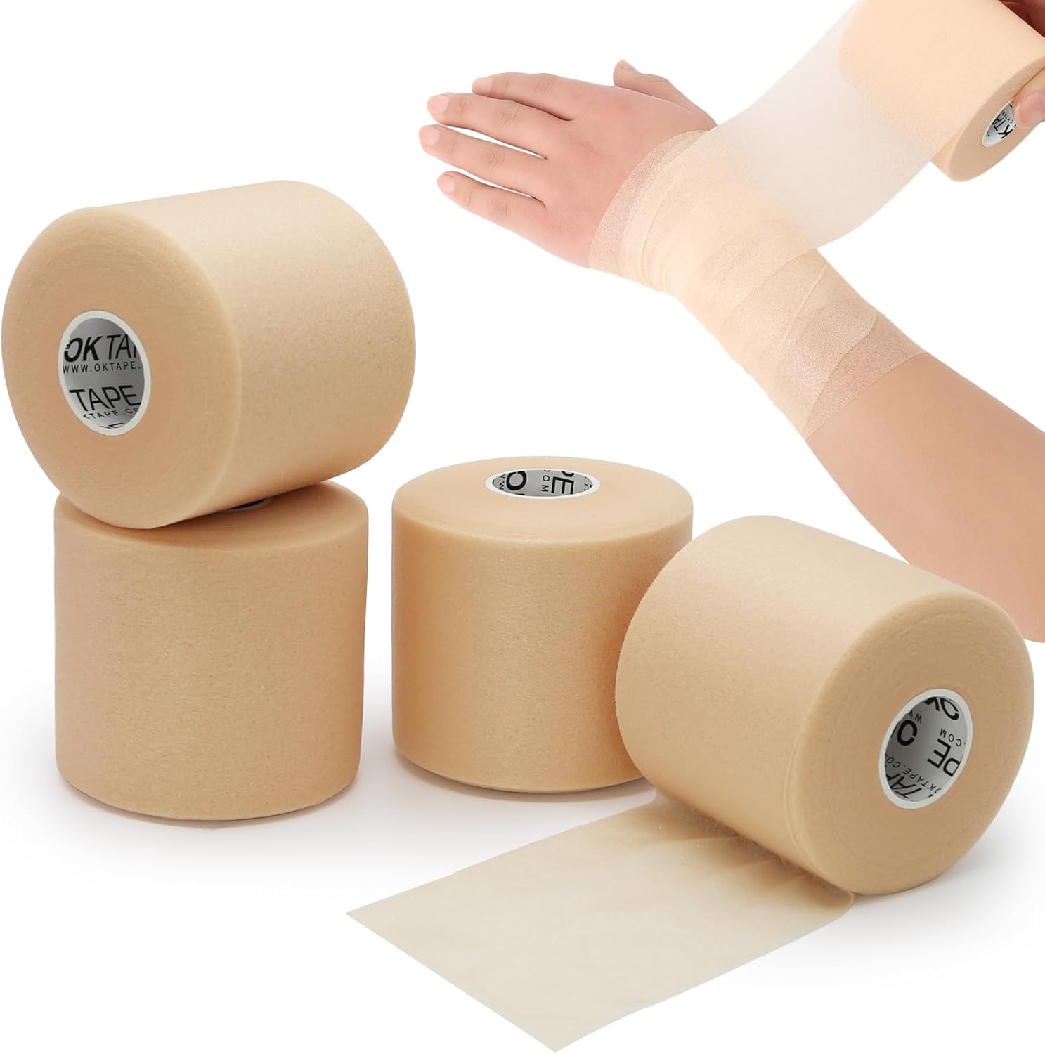 Amazon.com: OK TAPE Pre Wrap Athletic Tape Foam, Underwrap Tape Sports ...