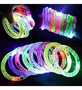 Amazon.com: M.best 8pcs LED Light Up Bracelets Glow Flashing Wristbands ...