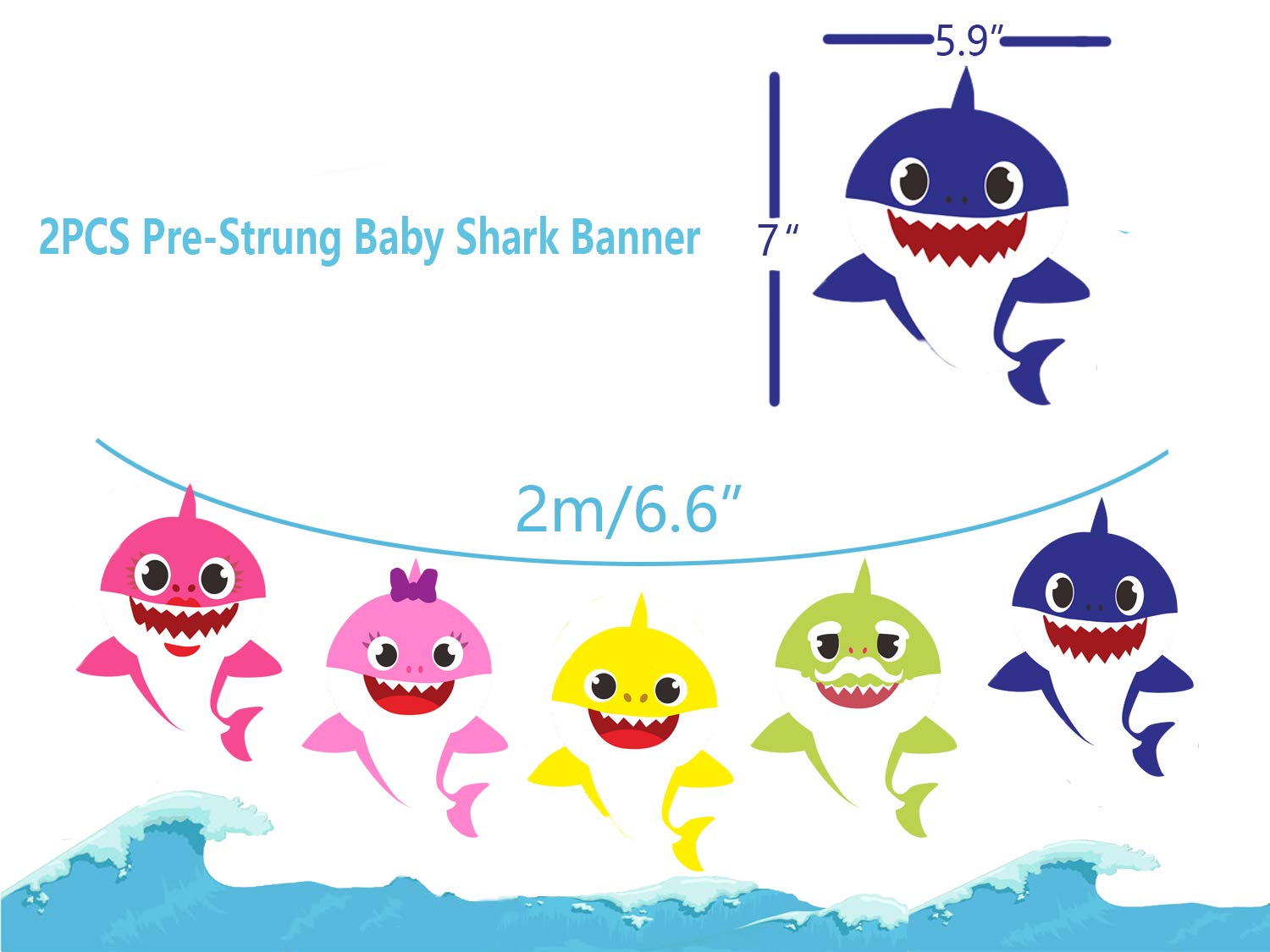 Baby Shark Banner, Little Baby Shark Doo Doo Family Banner for Baby ...