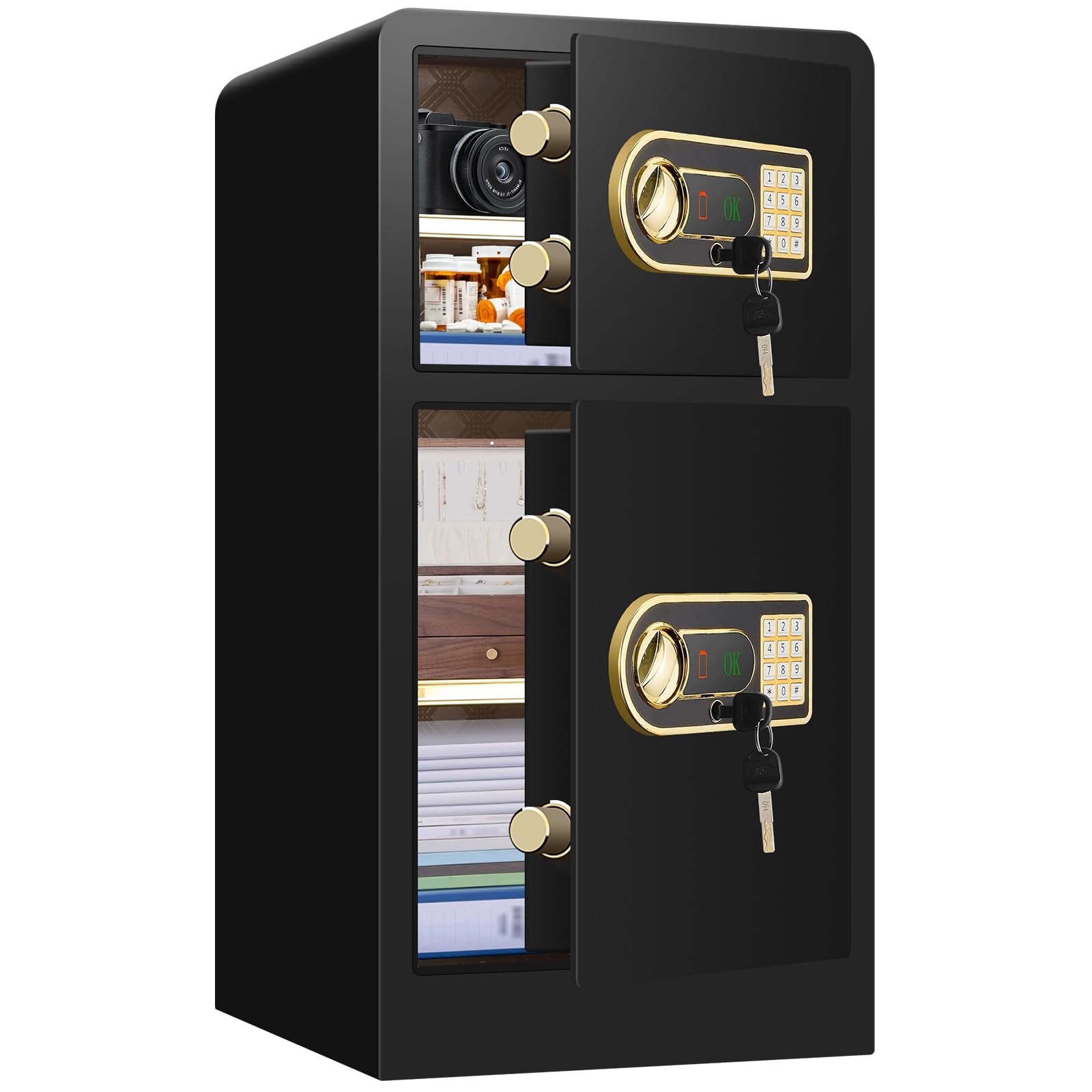 Snapklik.com : 2025 NEW DUAL DOOR 5.2 Cuft Extra Large Home Safe Box ...