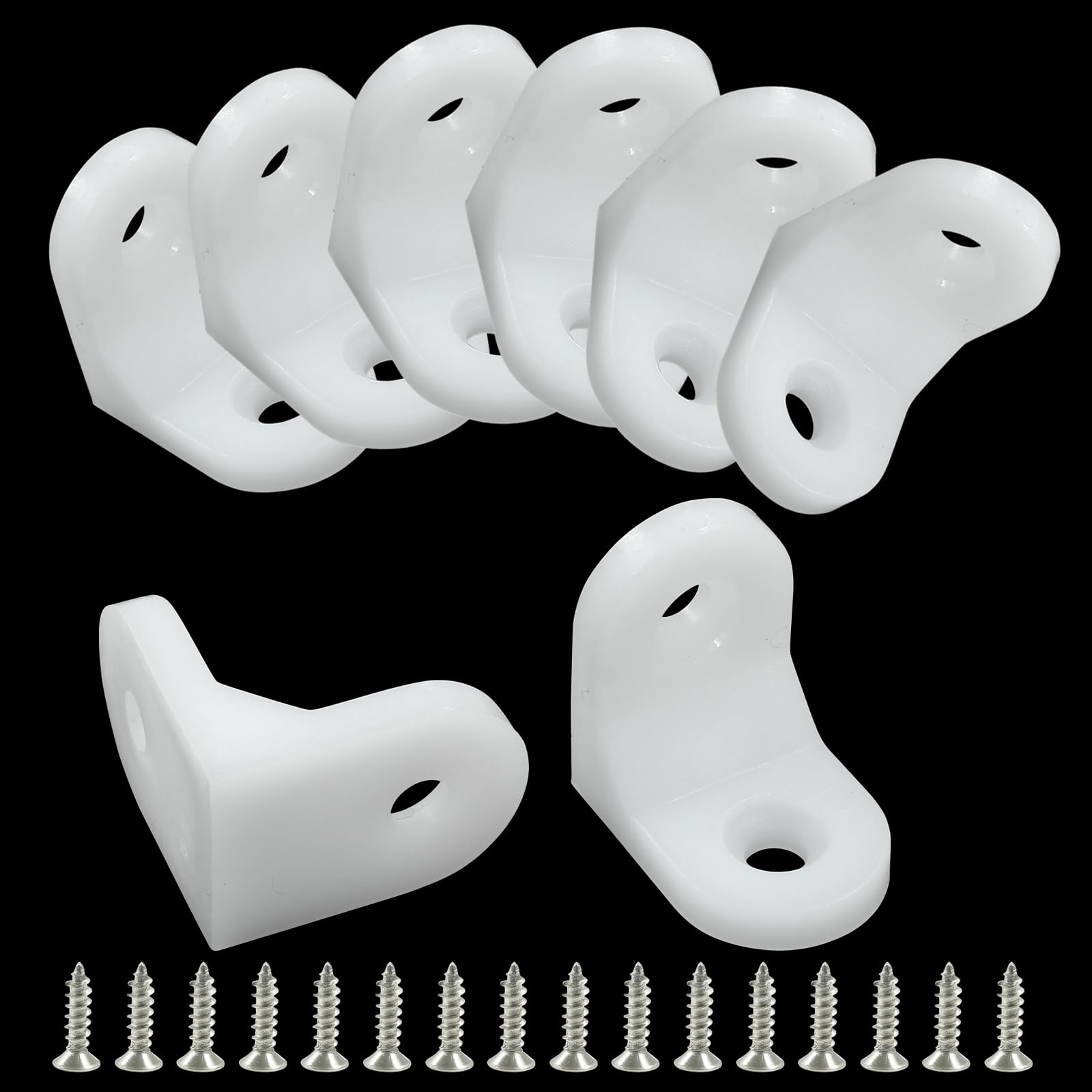 Amazon.com: Unlorspy 60 Pcs White L Brackets Corner Bracket, 90 Degree ...
