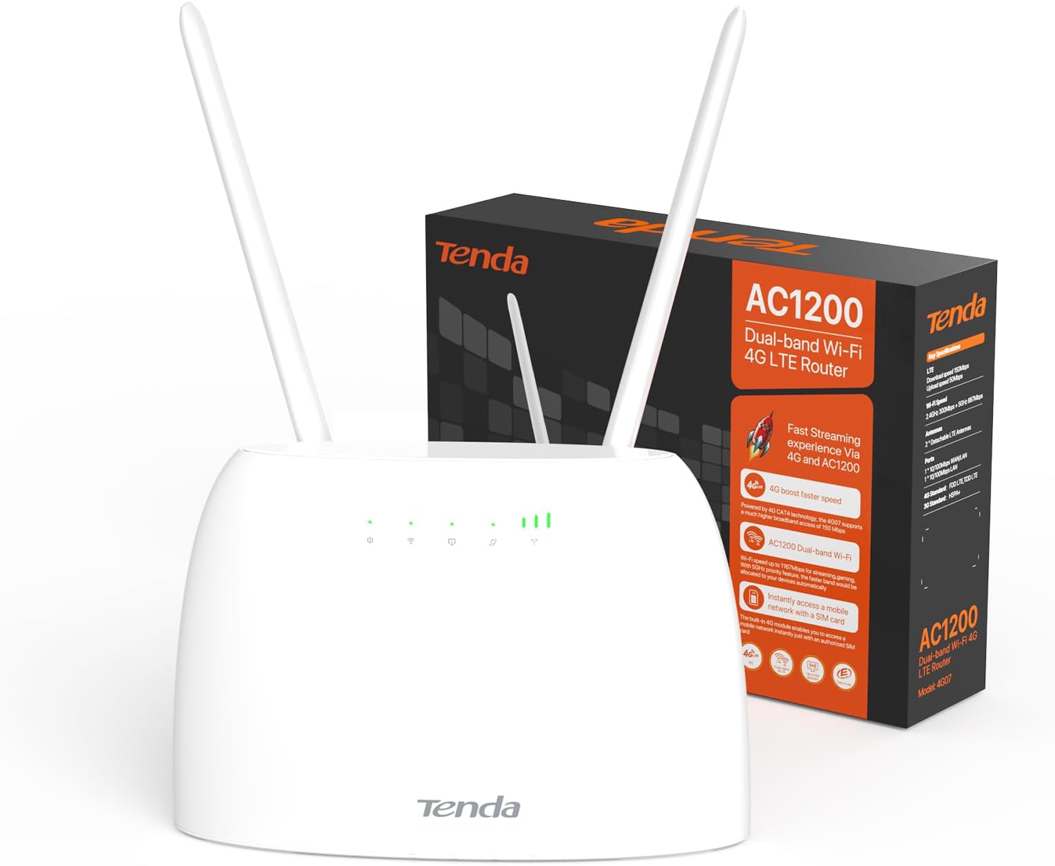 Tenda 4G03 Pro Router 4G LTE Cat4 Wireless N300Mbps, Router WiFi con ...