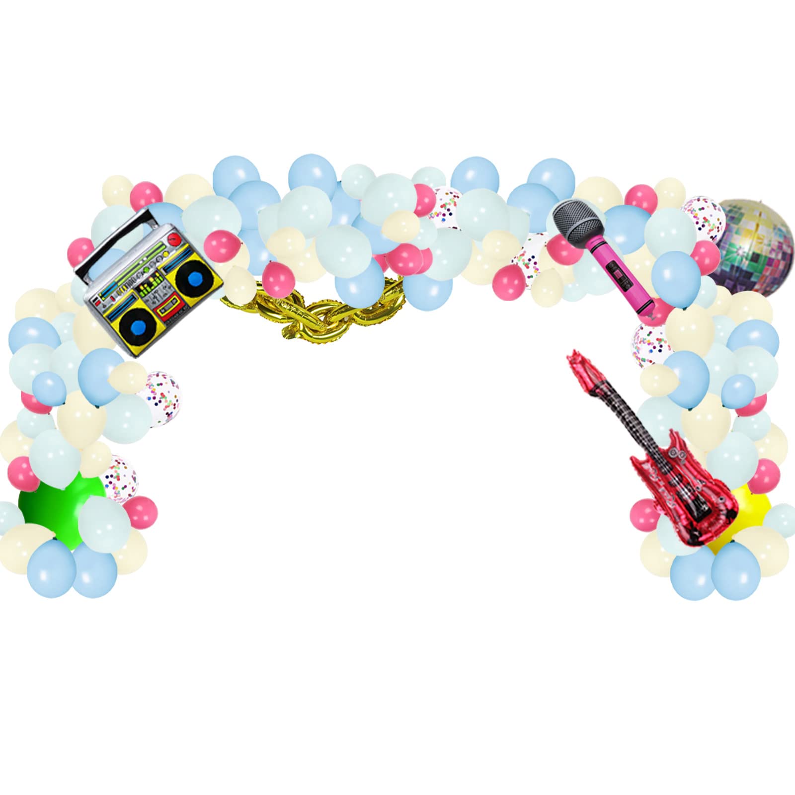 Buy 90s 80s Theme Party Balloons Backdrop Decorations 116Pcs Balloons ...