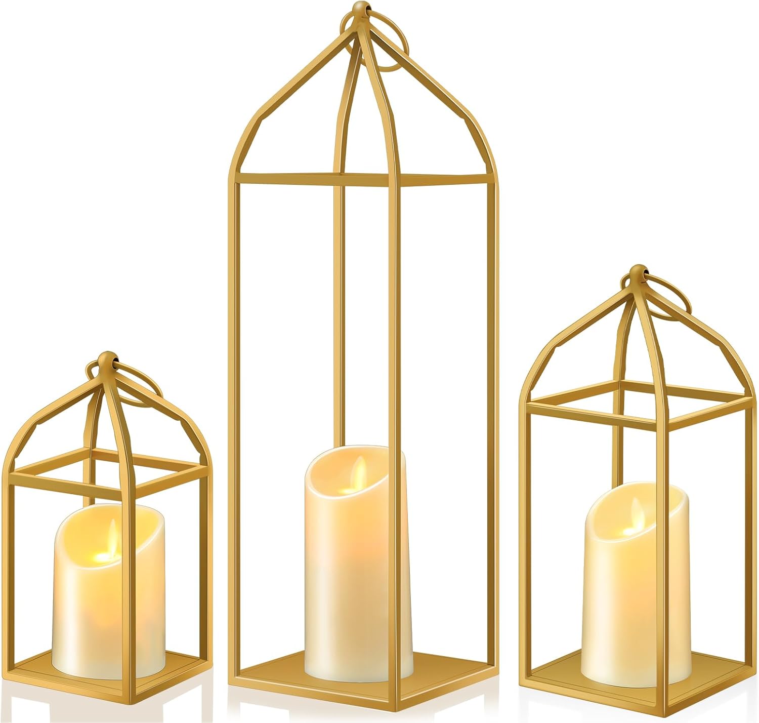 Amazon.com: Sintuff 3 Sets Lantern Decorative Outdoor 19.7'' 13'' 10.2 ...