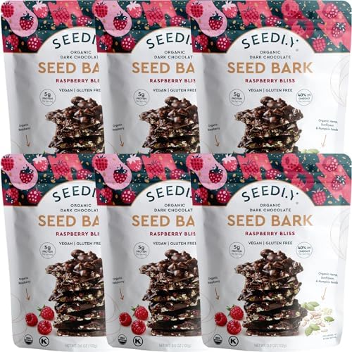 Amazon.com: SEEDLY Organic Dark Chocolate Protein Bark - Raspberry ...