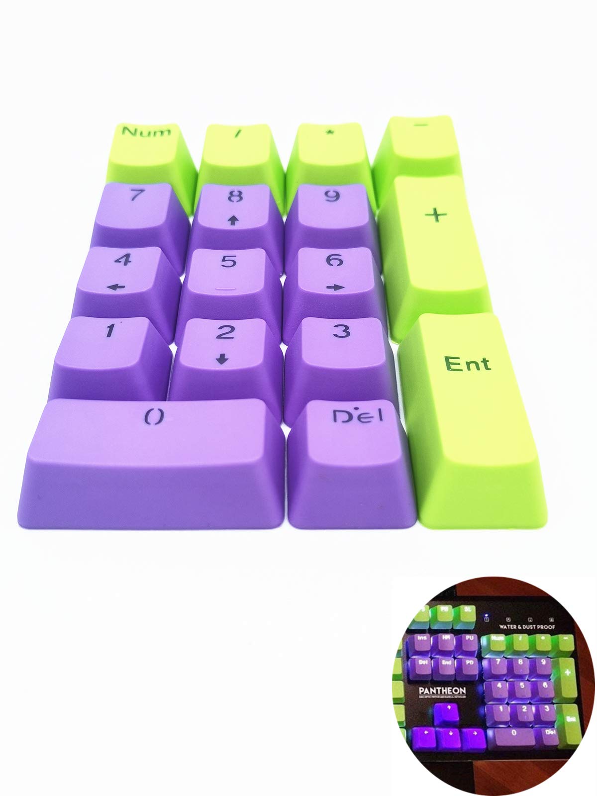 Buy 17 Keys Numeric Keypad Numpad Key Cap PBT Doubleshot Backlit ...